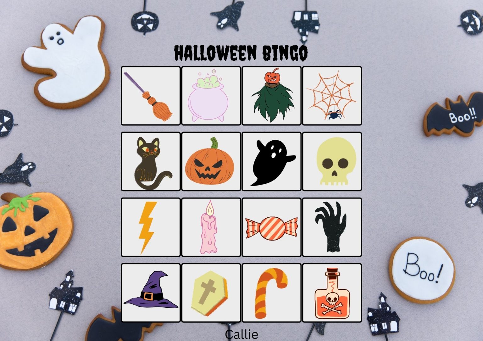 4 Free Printable Halloween Bingo Card Games